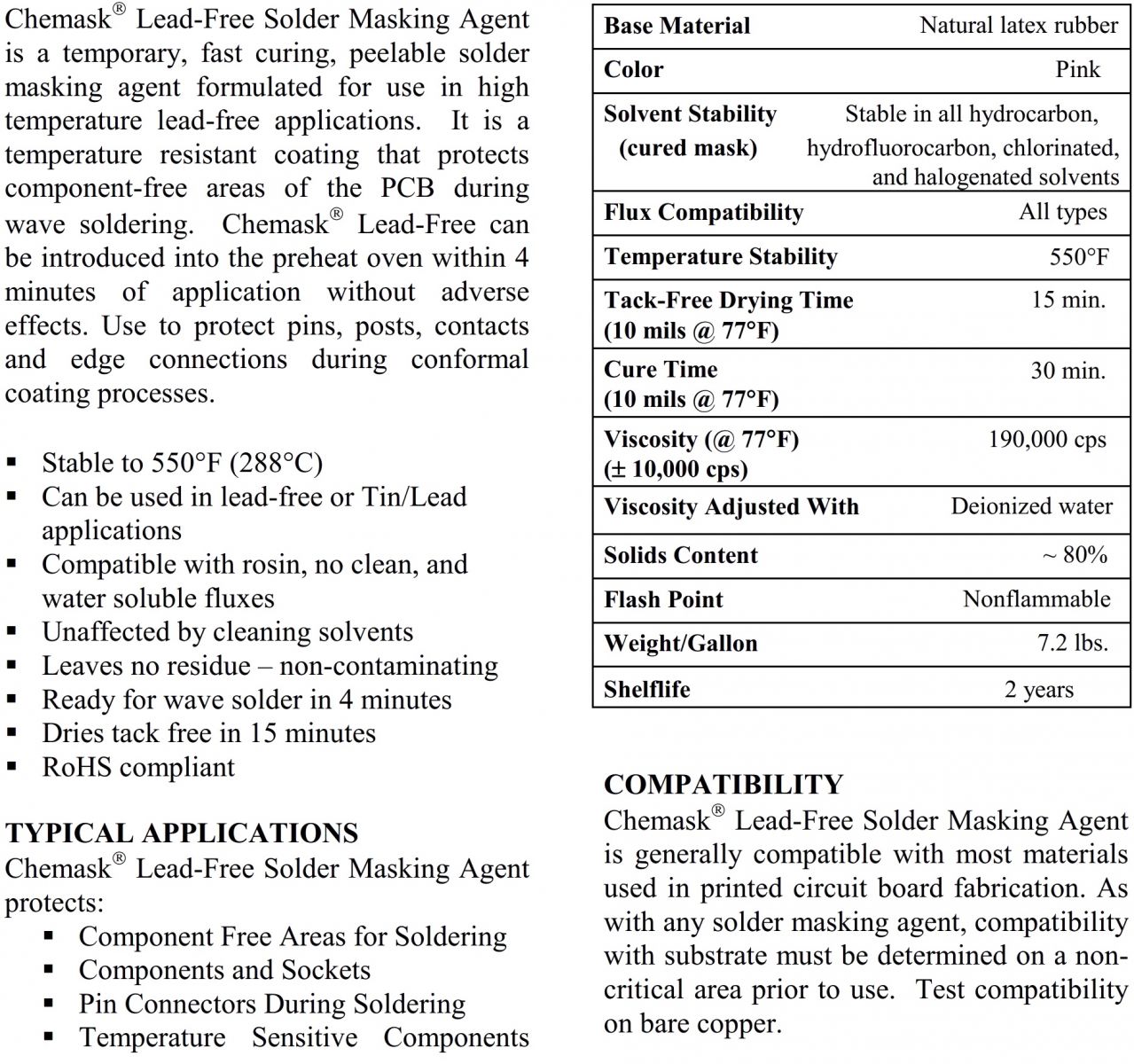 CHEMTRONICS LEAD FREE CHEMASK SOLDER MASKING - CLF8E מלחמים ותחנות הלחמה סידרה : 28777